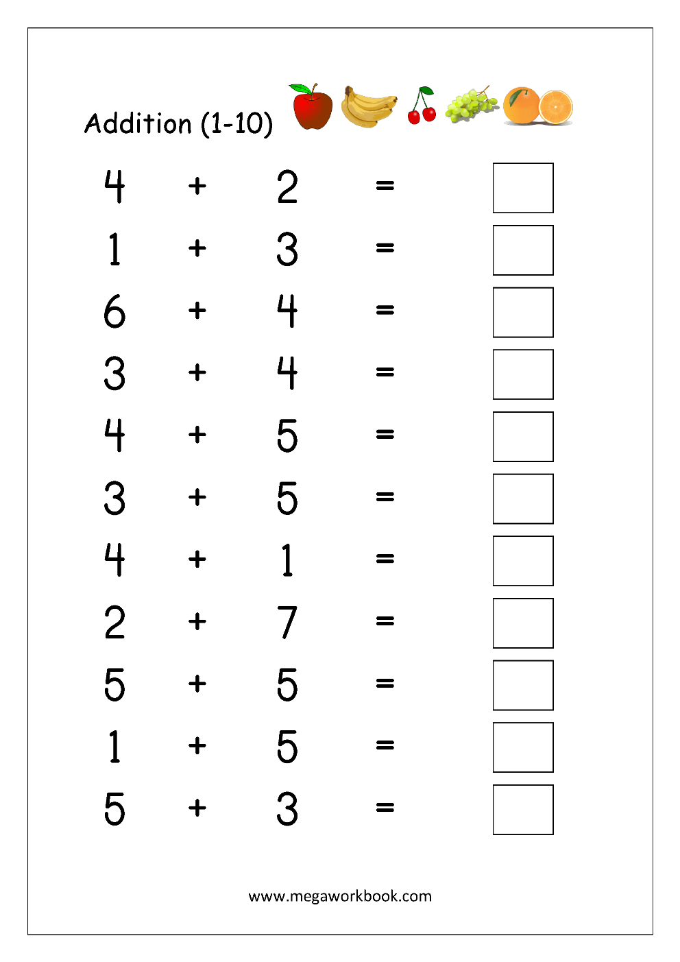 Adding Math Worksheets