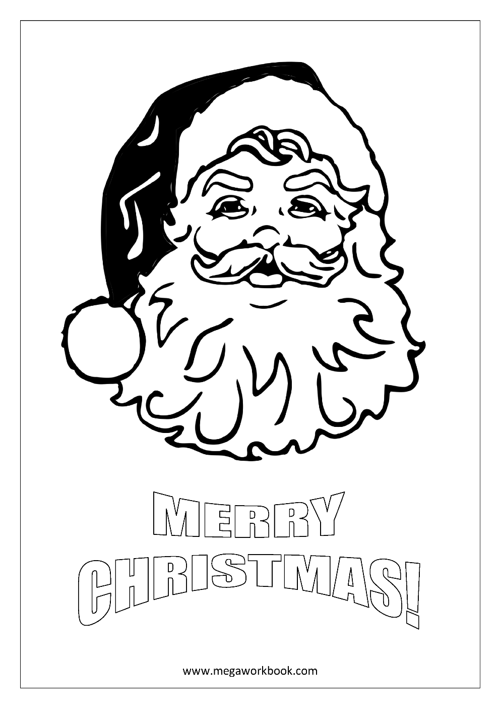 coloring page santa claus face