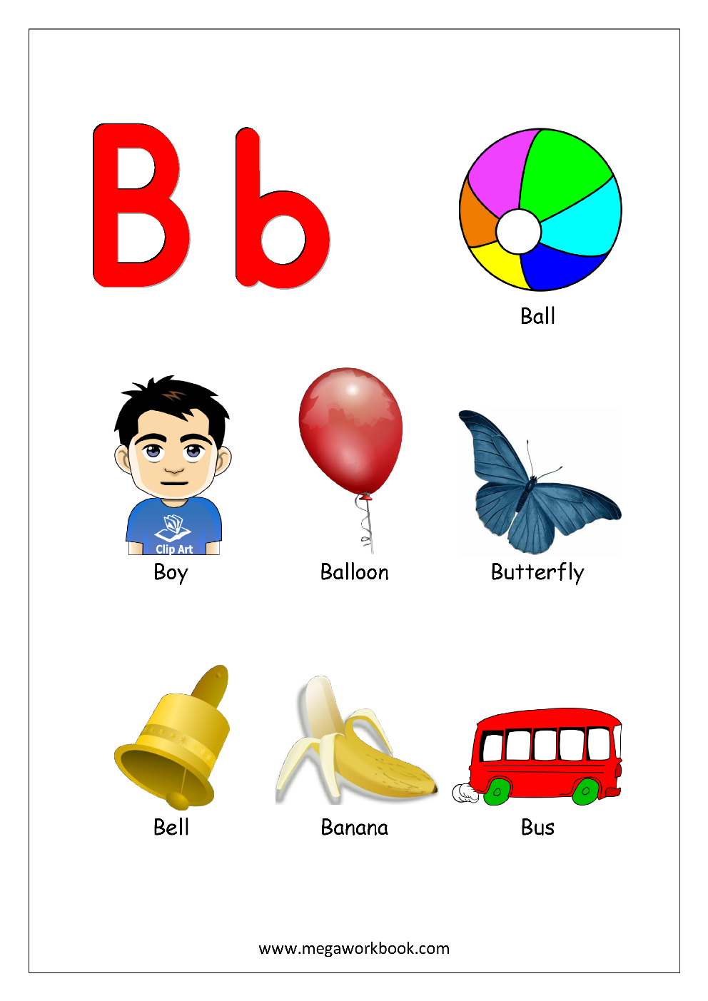 Things That Start With A B C And Each Letter Alphabet With Pictures