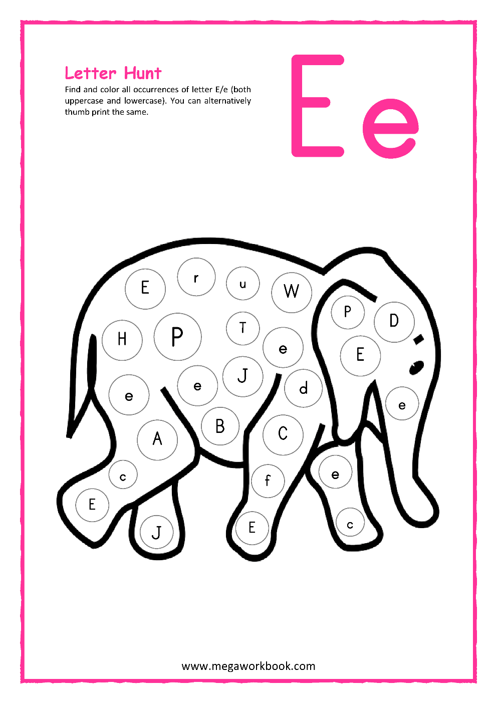 Letter E Printable Worksheets Letter E Printable Worksheets