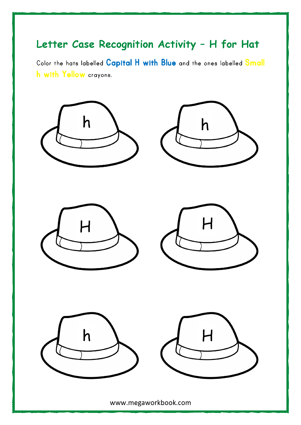 Letter H Activities - Letter H Worksheets - Letter H Crafts For ...