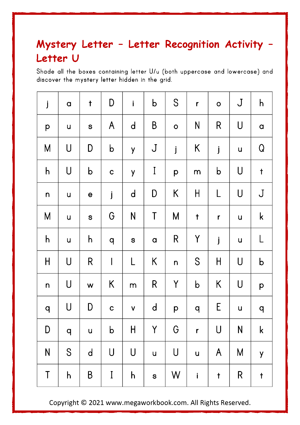Letter U Activities for Preschool - Letter U Worksheets - Letter U ...