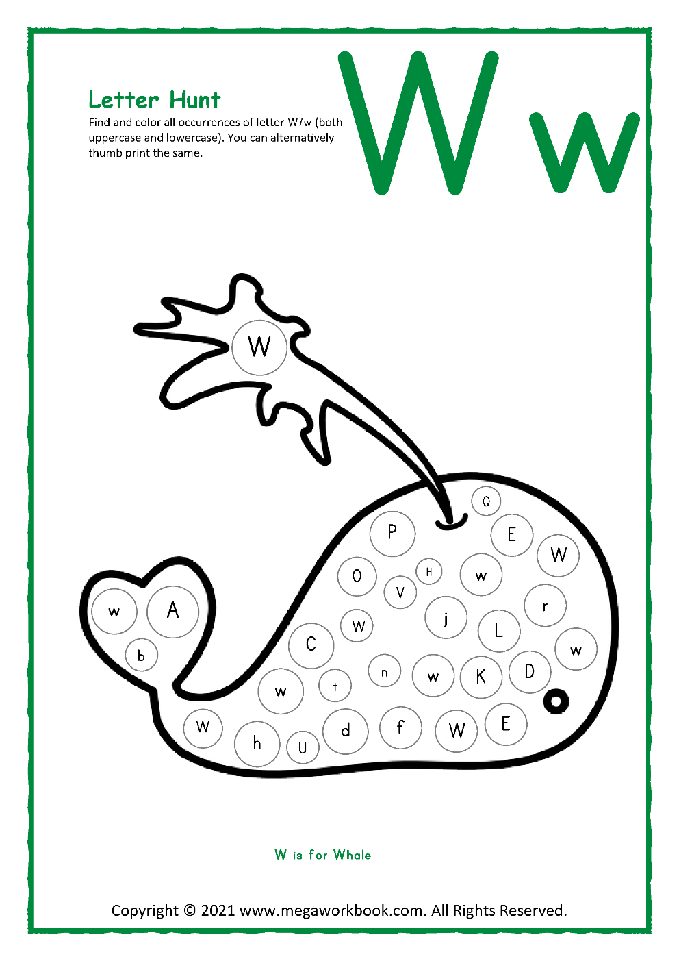 Letter W Activities for Preschool - Letter W Worksheets - Letter W ...