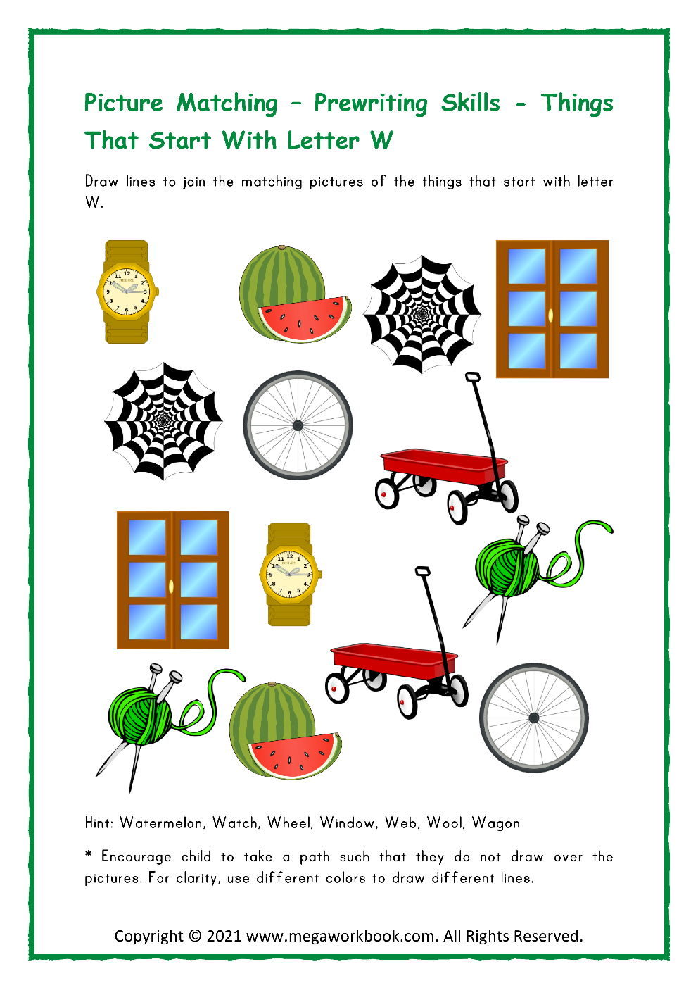 Things That Start With W Preschool