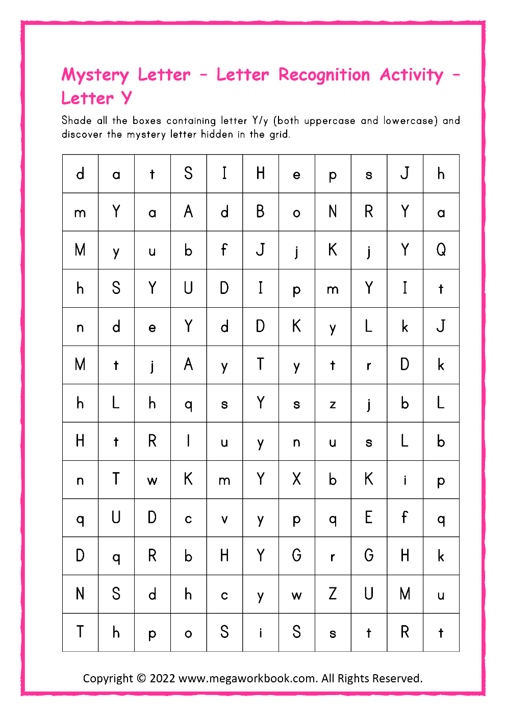 Letter Y Worksheets for Kindergarten - Letter Y Activities - Letter Y ...