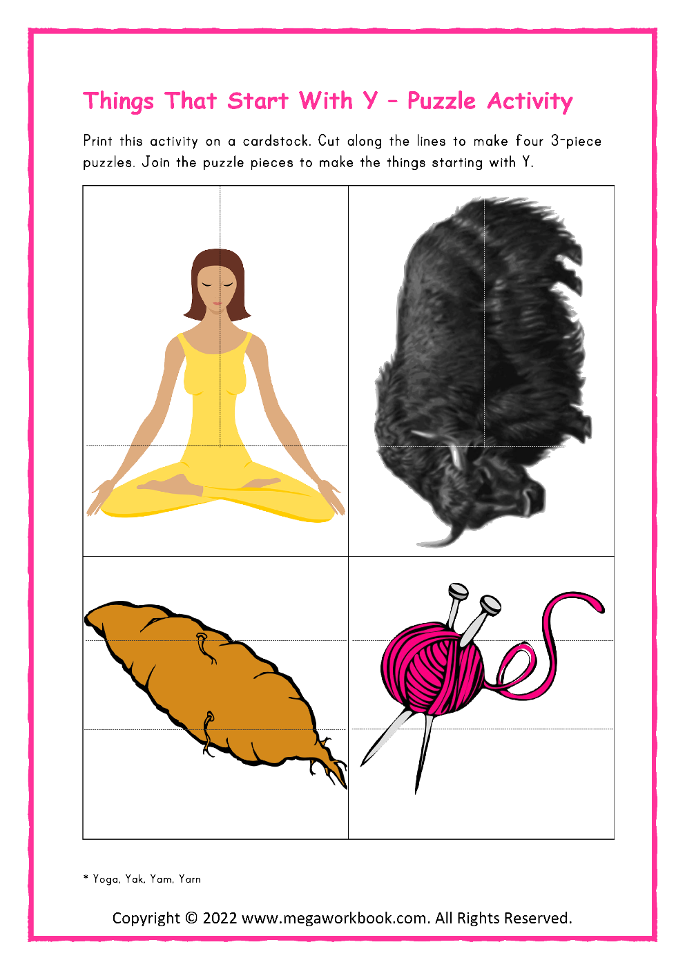 Letter Y Worksheets for Kindergarten - Letter Y Activities - Letter Y ...