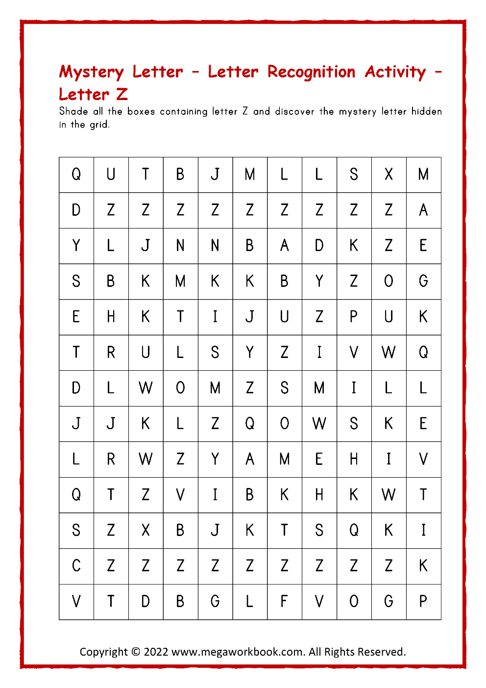 Letter Z Worksheets for Kindergarten - Letter Z Activities - Letter Z ...