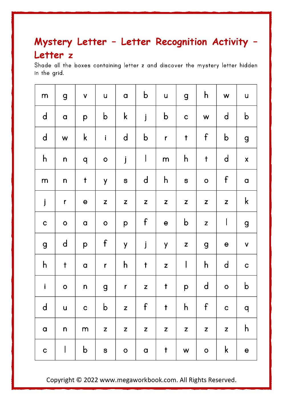 Letter Z Worksheets for Kindergarten - Letter Z Activities - Letter Z ...