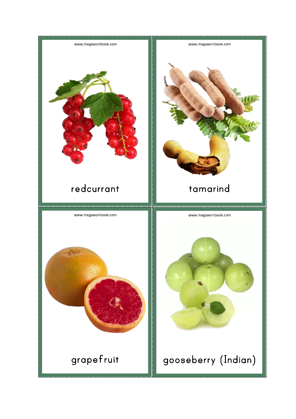 Fruit Names - Fruit Pictures - Free Printable Fruits Flashcards ...