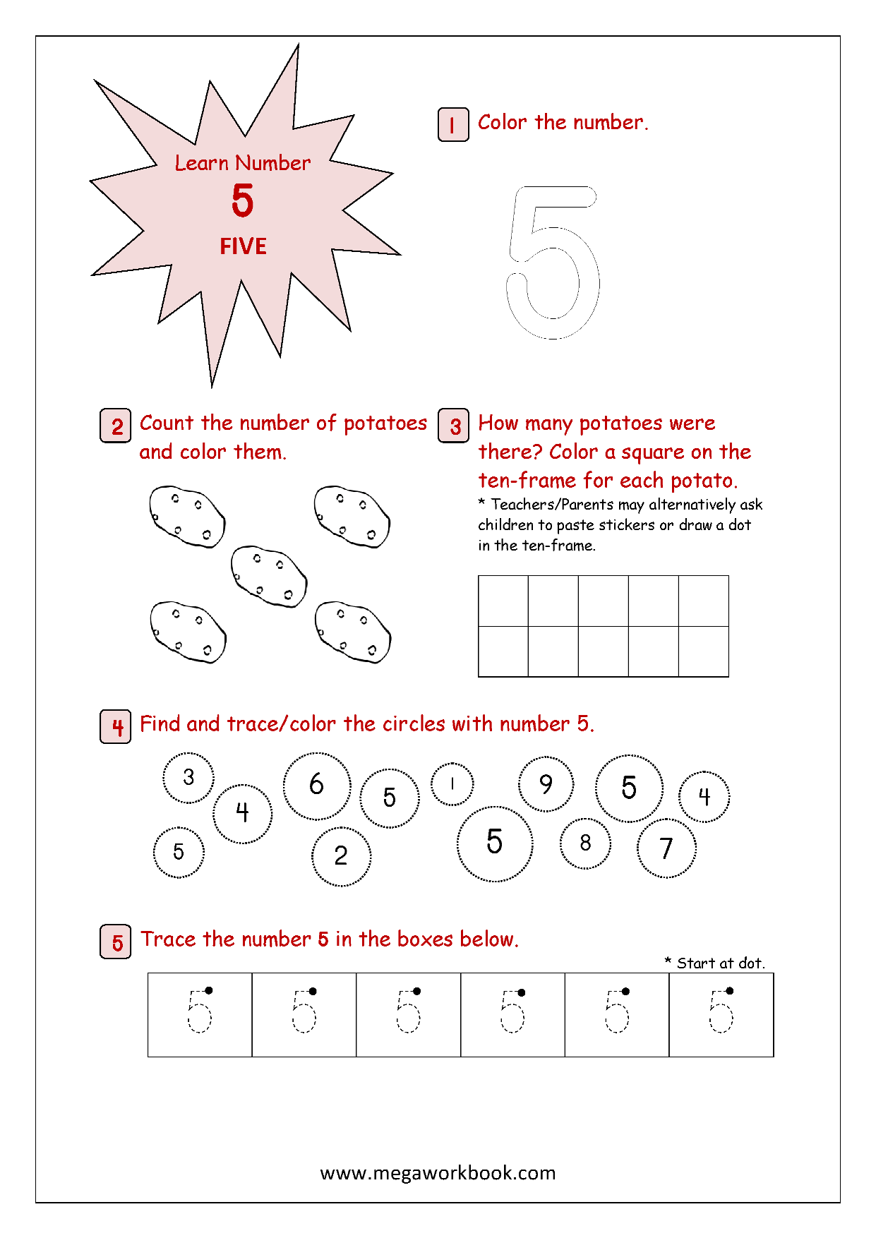 Free Printable Number Recognition (1 to 10) Activity Sheets, Number ...