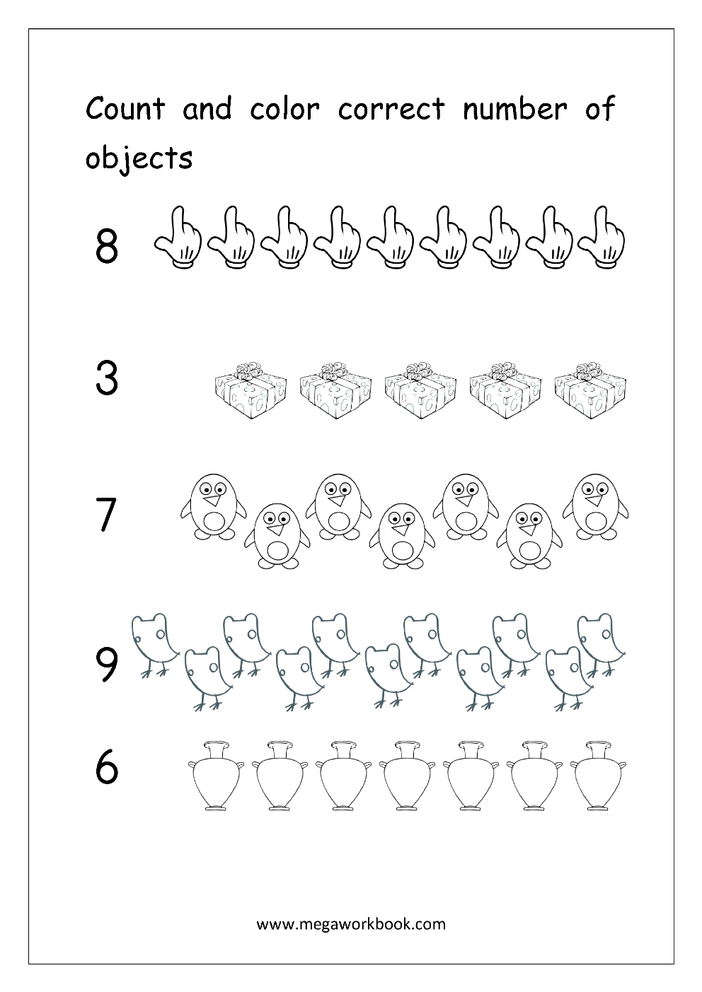 Free Printable Number Counting Worksheets Count And Match Count And 
