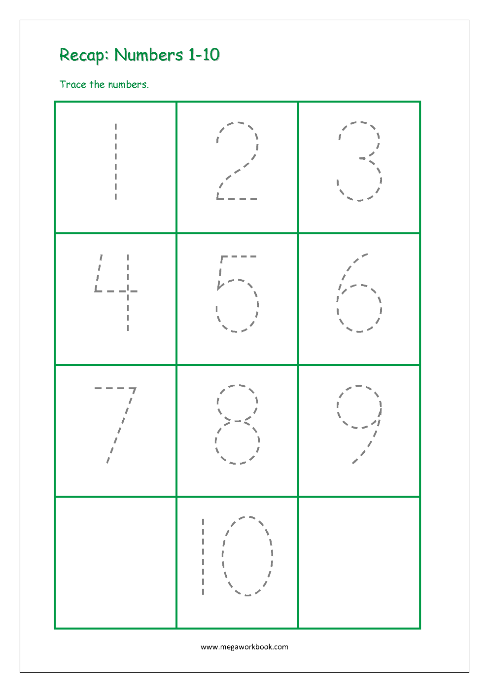 Tracing Numbers 1 10 Free Printable FREE PRINTABLE TEMPLATES