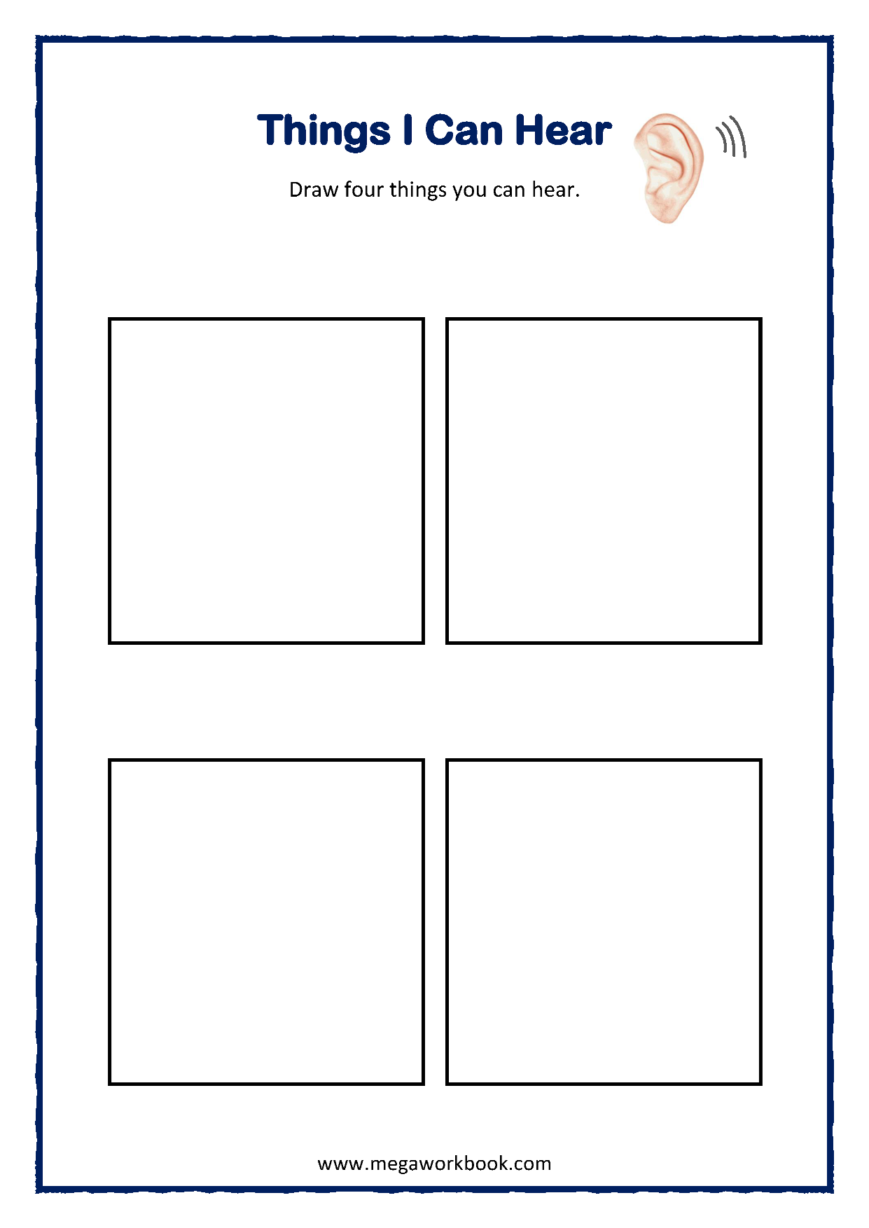 Five Senses Worksheets For Preschool And Kindergarten - MegaWorkbook