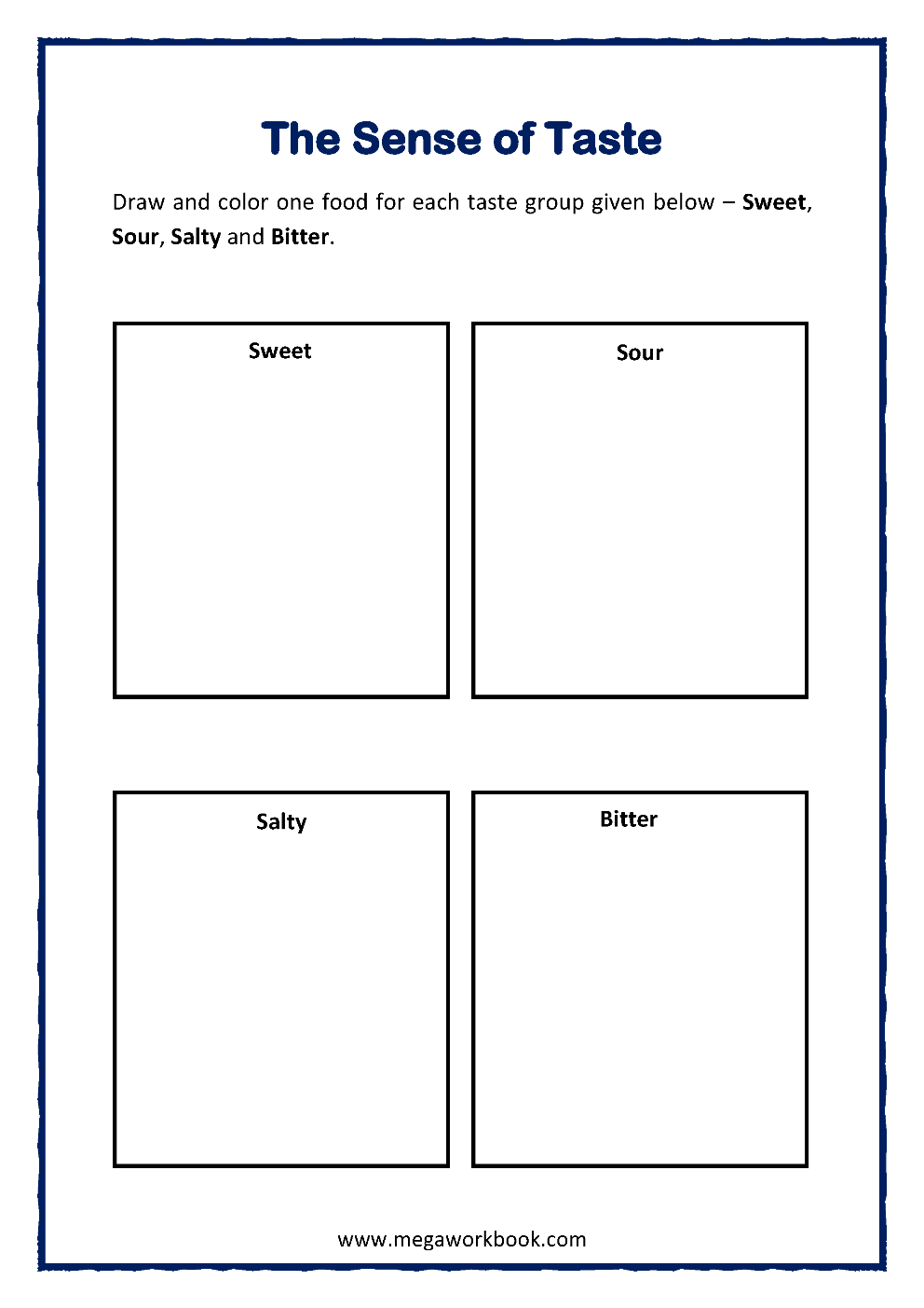 sense of taste coloring page
