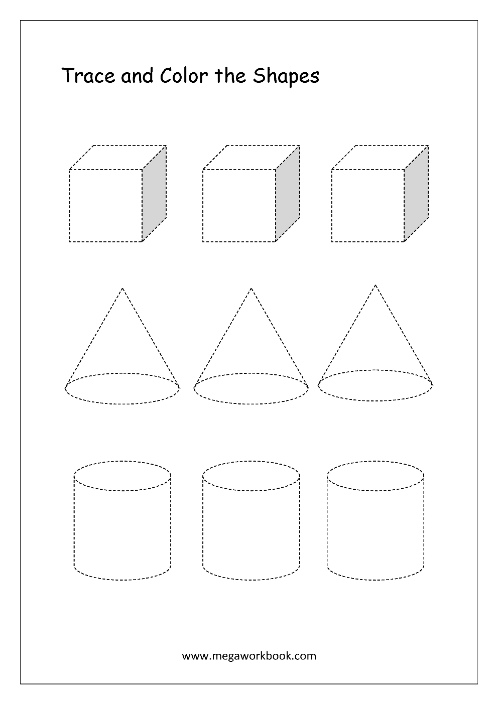 Shapes Worksheets For Preschoolers And Kindergarten - Shapes Tracing ...