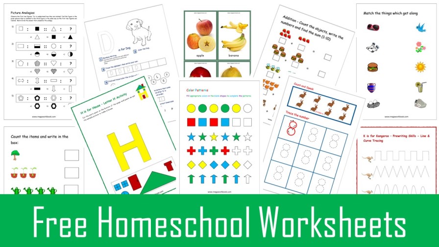 Homeschool Worksheets - Free Homeschool Worksheets - Kindergarten ...